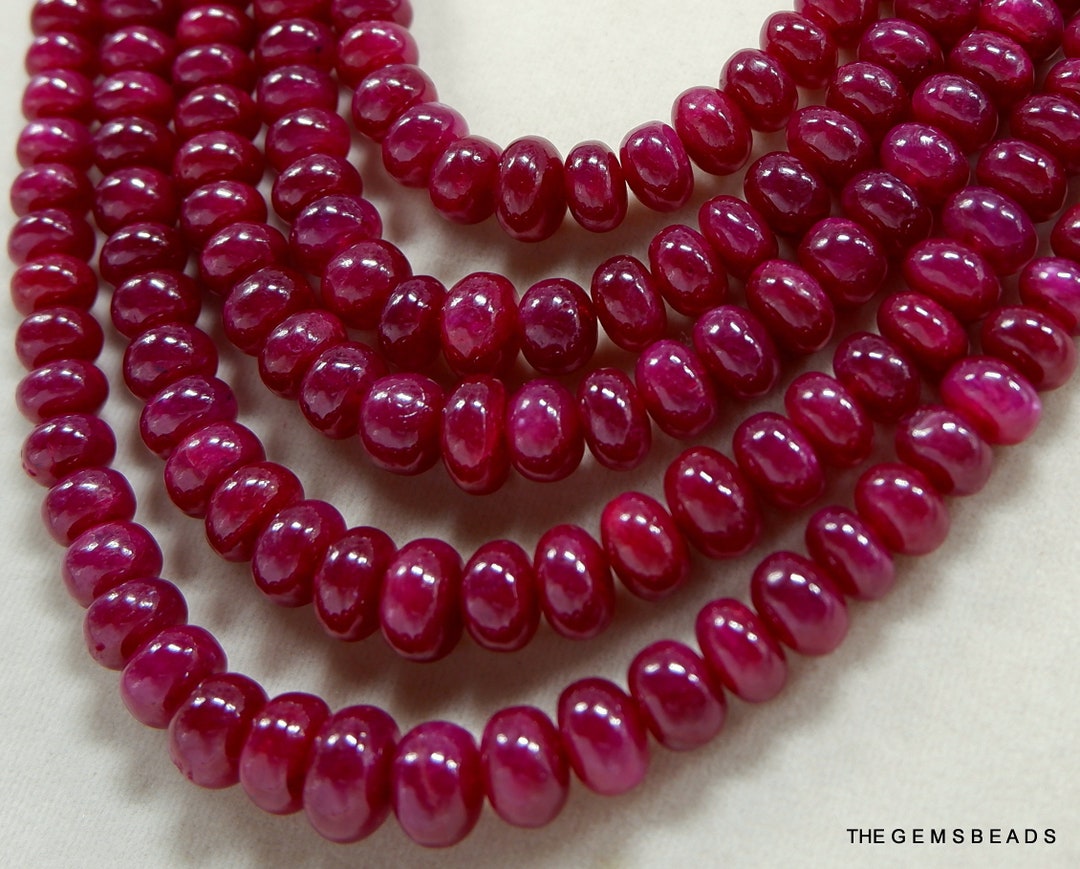 Natural African Mozambique Ruby Beads Necklace \natural African Ruby ...