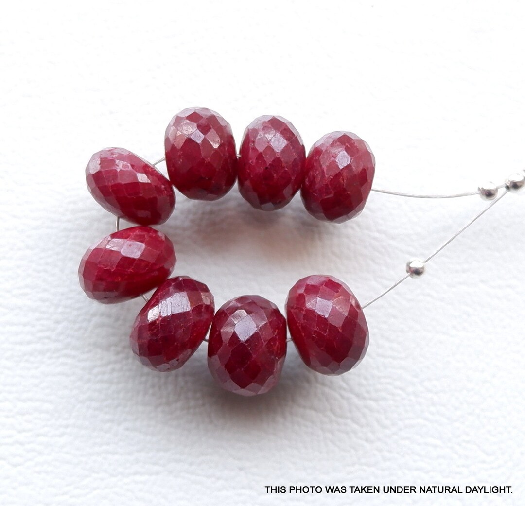 10MM - 11MM, Natural Ruby Faceted Rondelle Beads - Faceted Ruby Beads ...