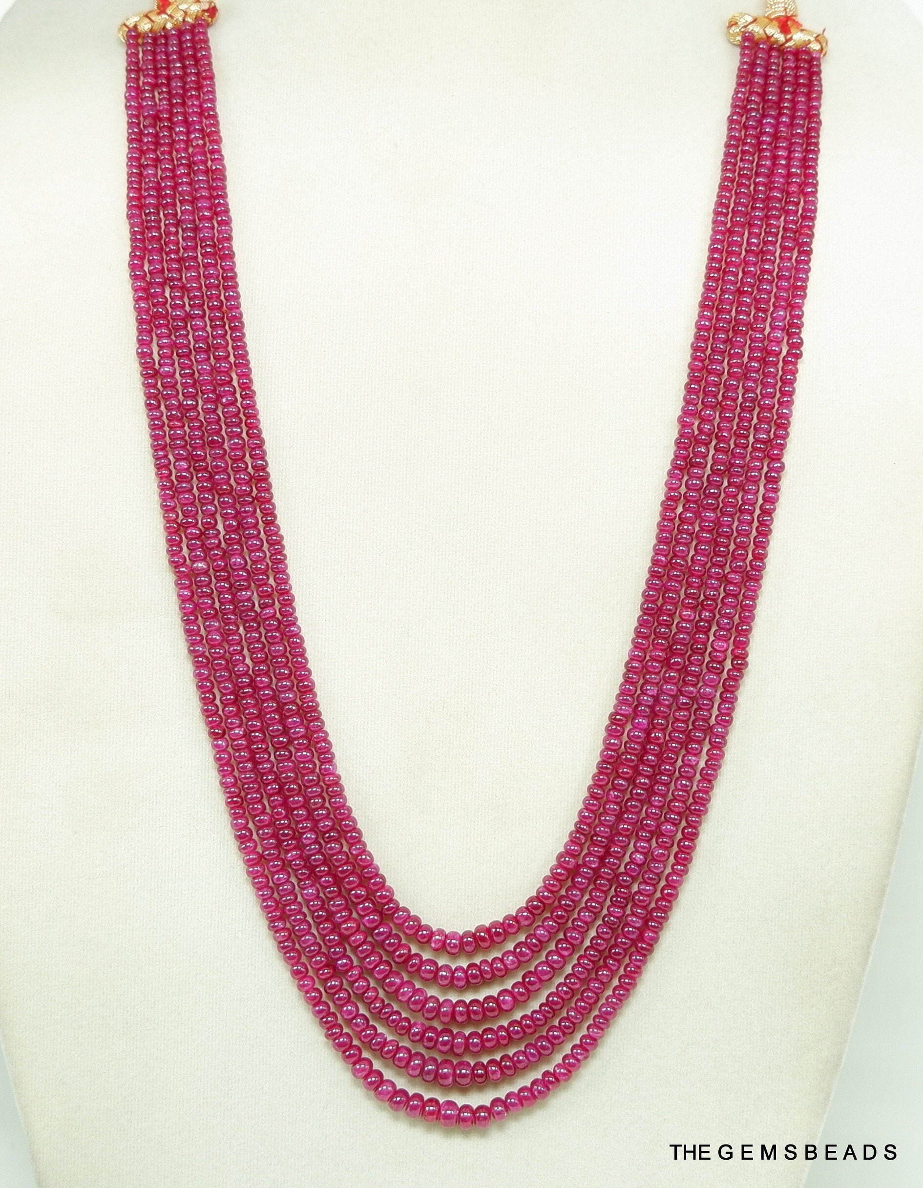 Natural Ruby Beads Strands /natural Mozambique Ruby Smooth - Etsy