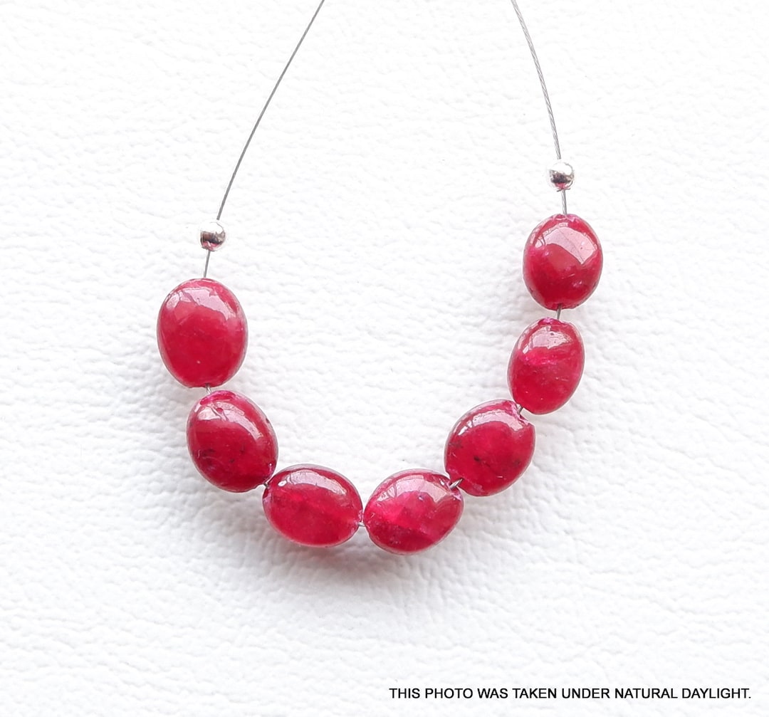 Buy 7MM 8MM Natural Ruby Oval Shape Beads, Pigeon Blood Red Ruby Beads ...