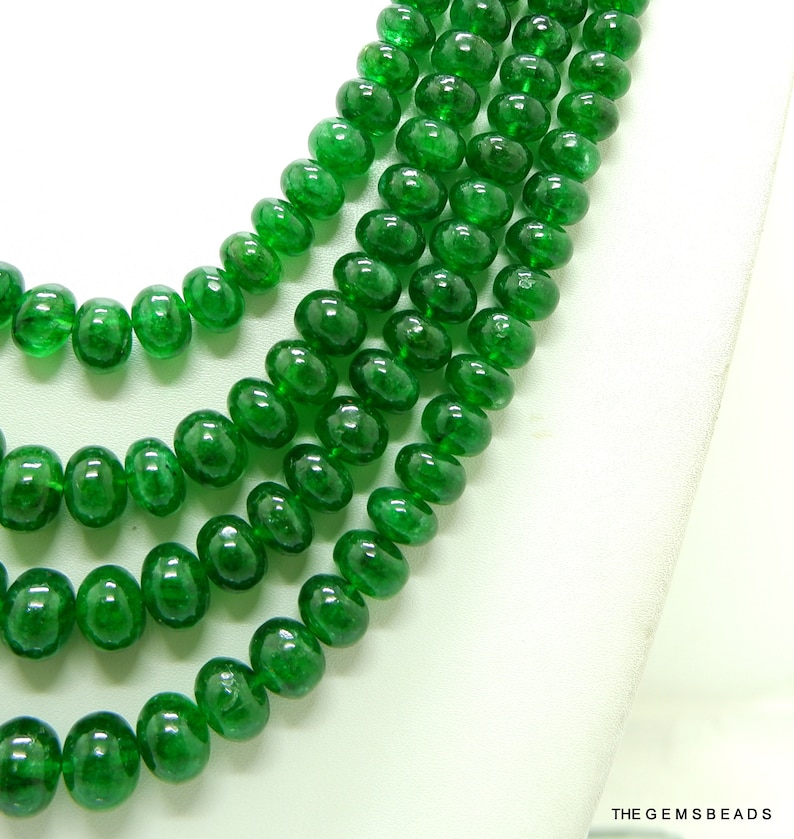 NATURAL ZAMBIAN EMERALD Smooth Rondelle Beads, Emerald Beads, Earth ...