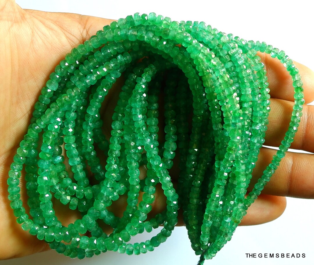 140 Beads of Finest Natural Beryl Emerald Beads, Beryl Emerald Faceted ...