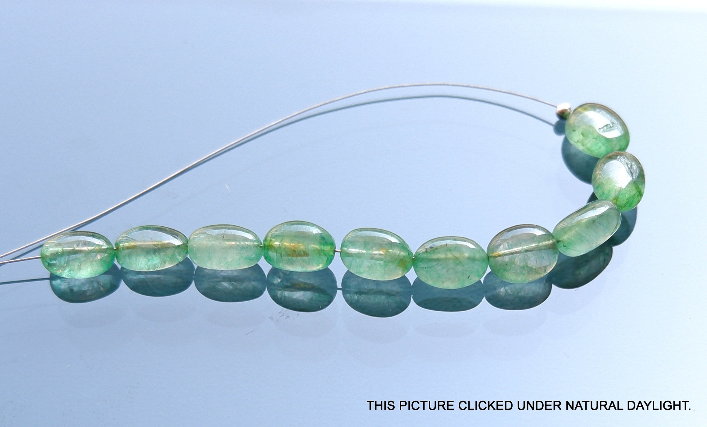 Mint Green Emerald Beads 10 Beads Oval Shape Smooth Emerald - Etsy