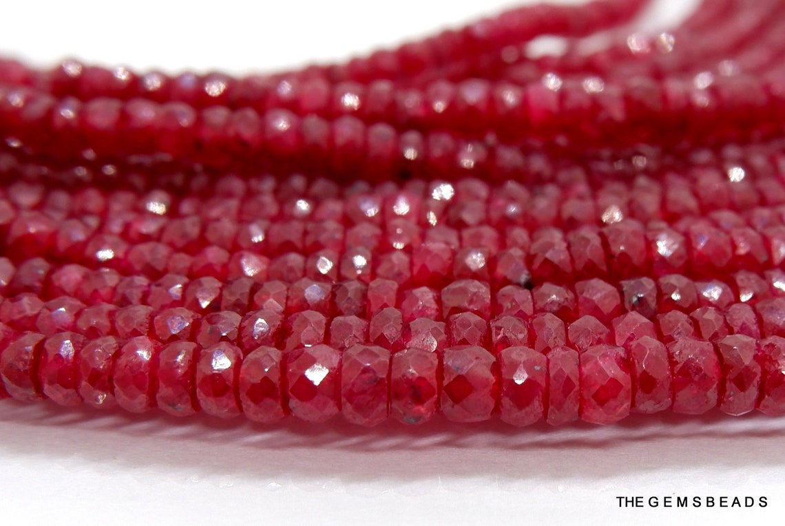 FINEST NATURAL RUBY Beads Ruby Faceted Beads Nicely Faceted | Etsy