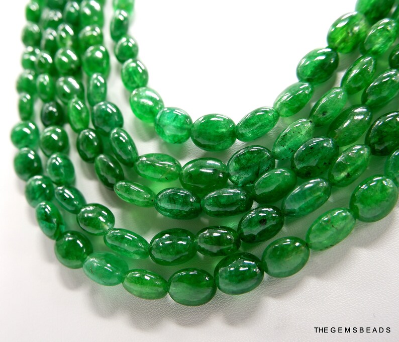 Natural Zambian Emerald Oval Shape Beads 7MM to 11MM Natural - Etsy