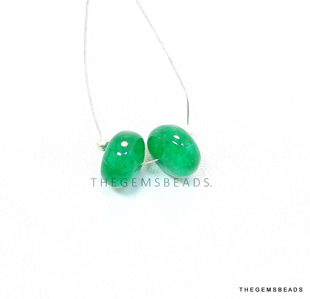 9mm, Emerald Smooth Rondelle, Natural Zambian Emerald Smooth Beads ...