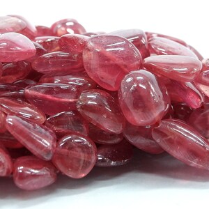 5 Strand Natural Ruby Tumble Shape Beads Necklace, Natural Ruby Nugget ...