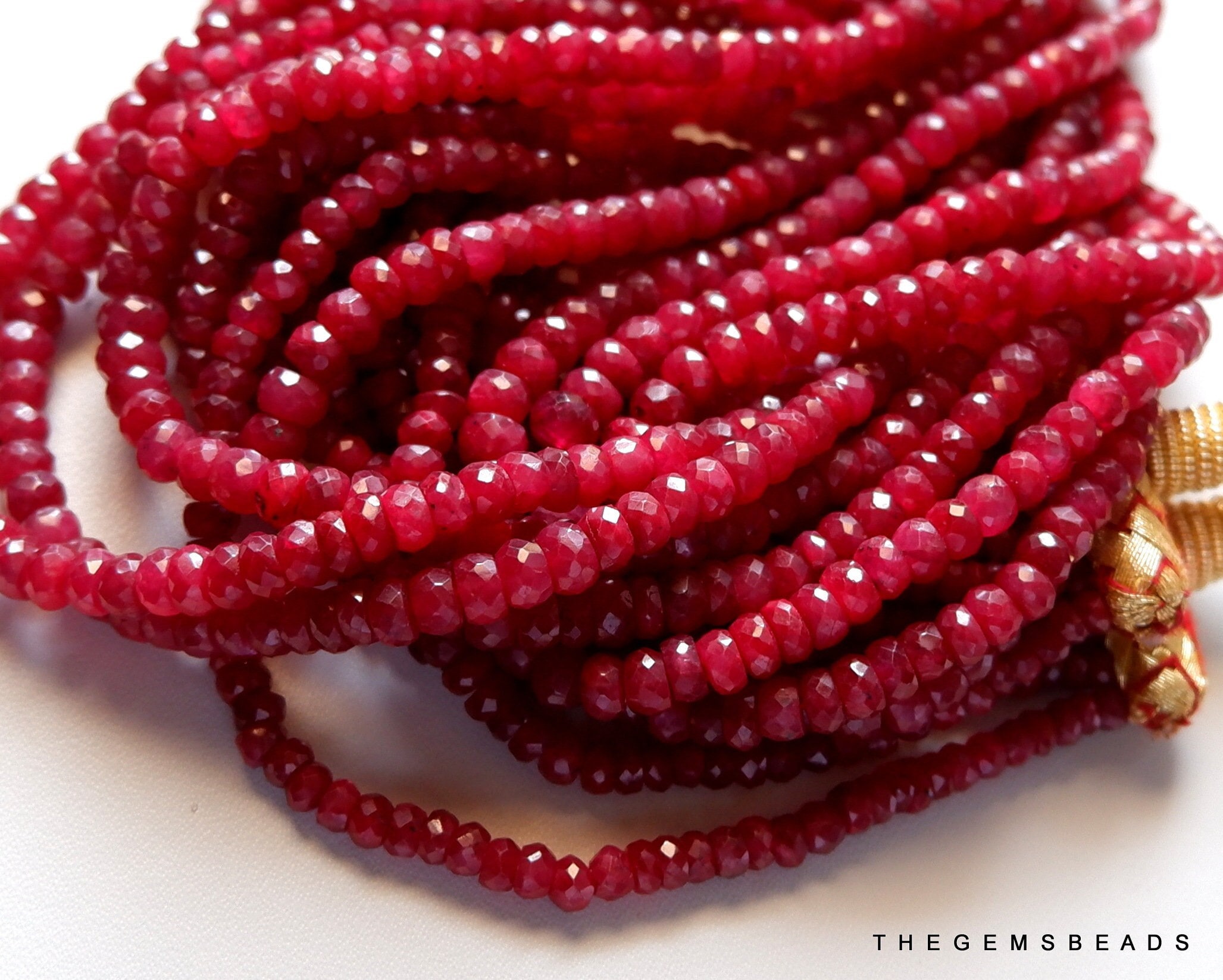 15/23/31 Pcs NATURAL RUBY 4-5MM Faceted Rondelle Beads, Natural Ruby ...