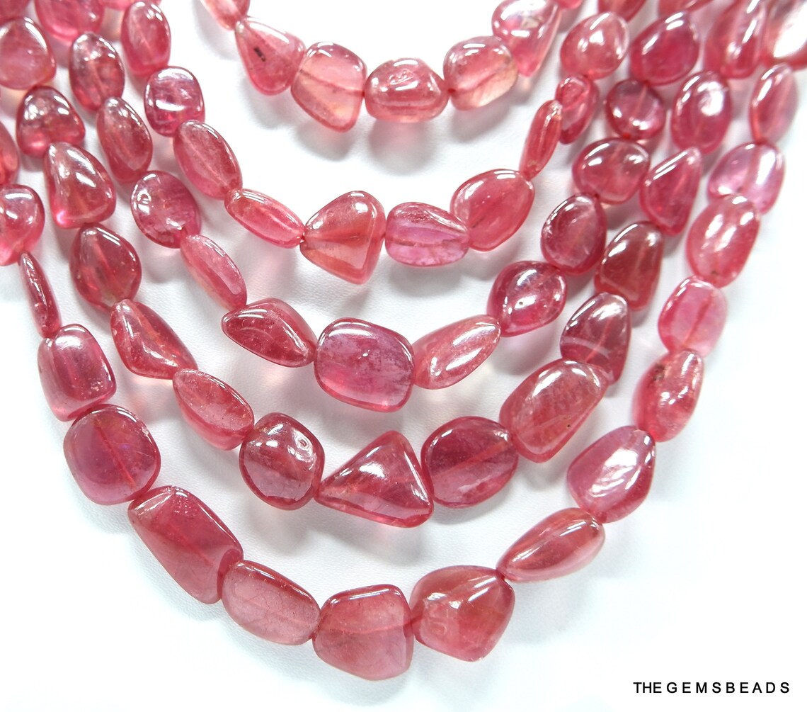 5 Strand Natural Ruby Tumble Shape Beads Necklace Natural | Etsy