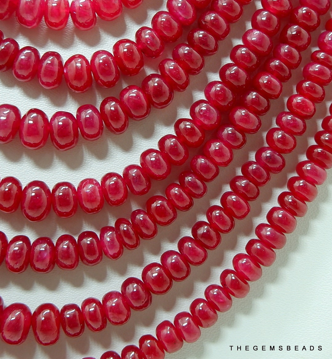 Pigeon Blood Red Ruby Beads, Natural Ruby Rondelle Beads, Natural Ruby ...
