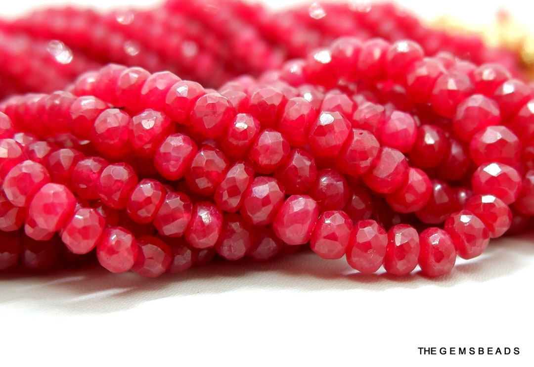 FINEST NATURAL RUBY Beads, Ruby Faceted Beads, Nicely Faceted Ruby ...