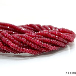 FINEST NATURAL RUBY Beads, Ruby Faceted Beads, Nicely Faceted Ruby Beads, African Ruby Beads ...