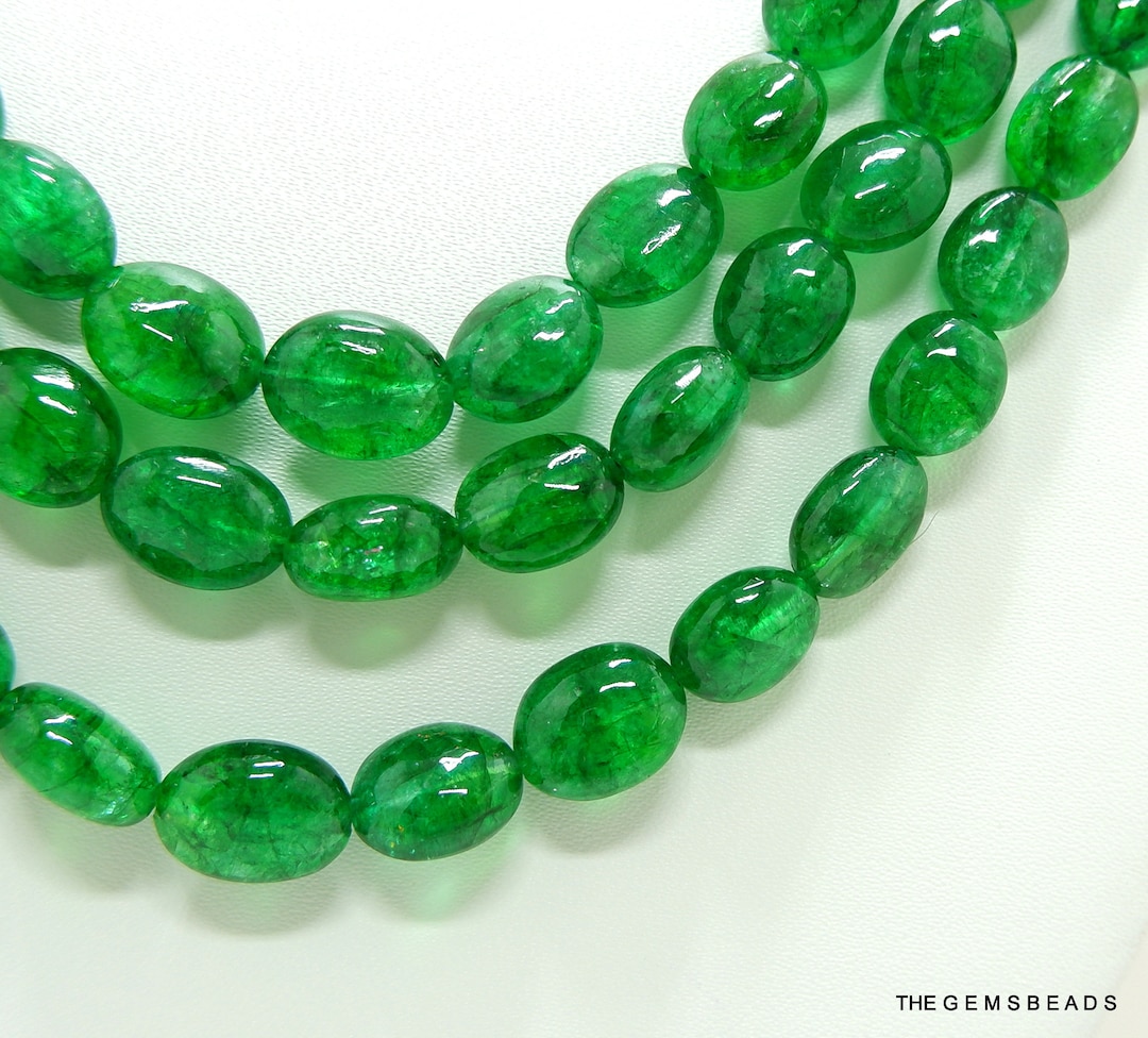 Buy Natural Zambian Emerald Oval Shape Beads 7MM to 12MM, Natural ...