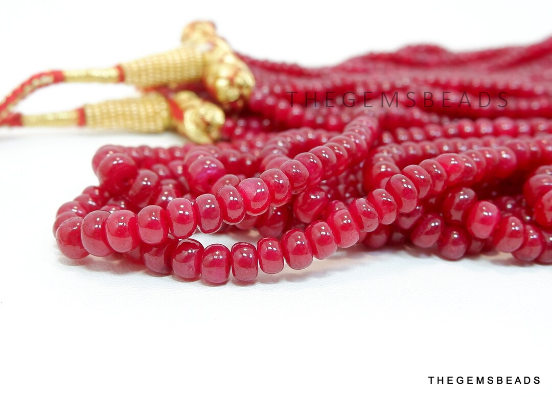 Pigeon Blood Red Ruby Beads, Natural Ruby Rondelle Beads, Natural Ruby ...