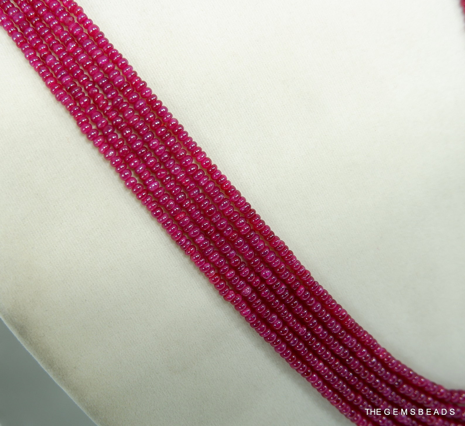 Natural Ruby Beads Strands /natural Mozambique Ruby Smooth - Etsy