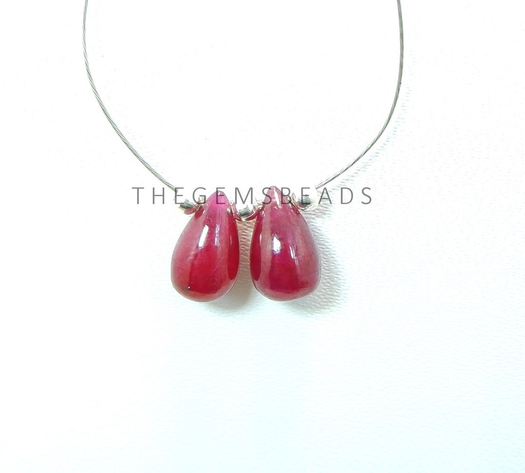 9MM NATURAL RUBY TEARDROP, Ruby Briolettes, Ruby Smooth Briolettes ...