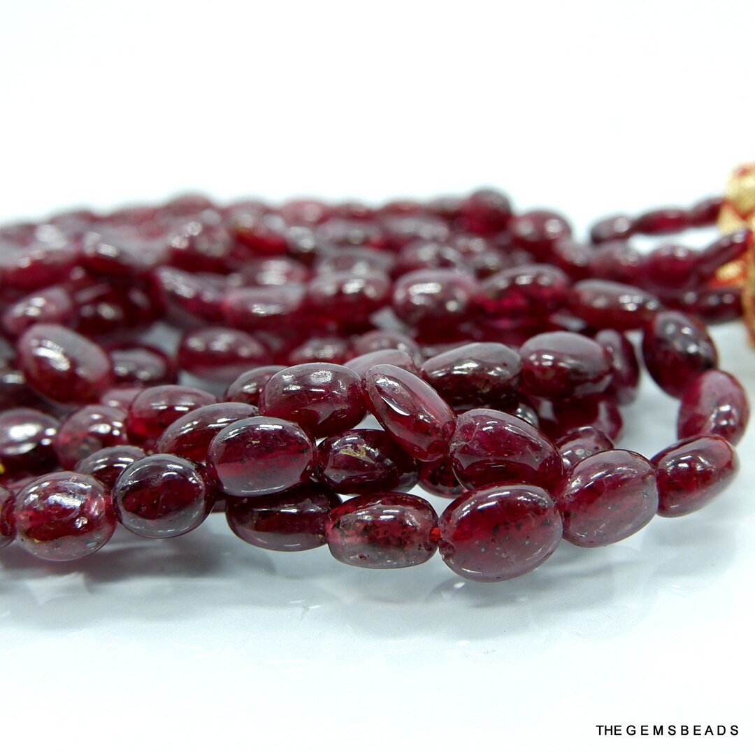 Natural Ruby Oval Shape Beads, Dark Ruby AAA Beads, Natural Ruby ...