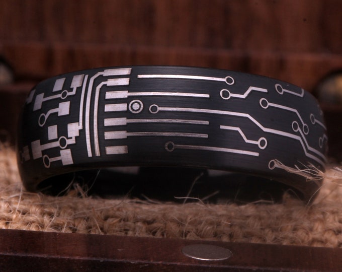 Geek Wedding Ring, Circuit Board Ring, Programmer Gift, Computer Nerd ...