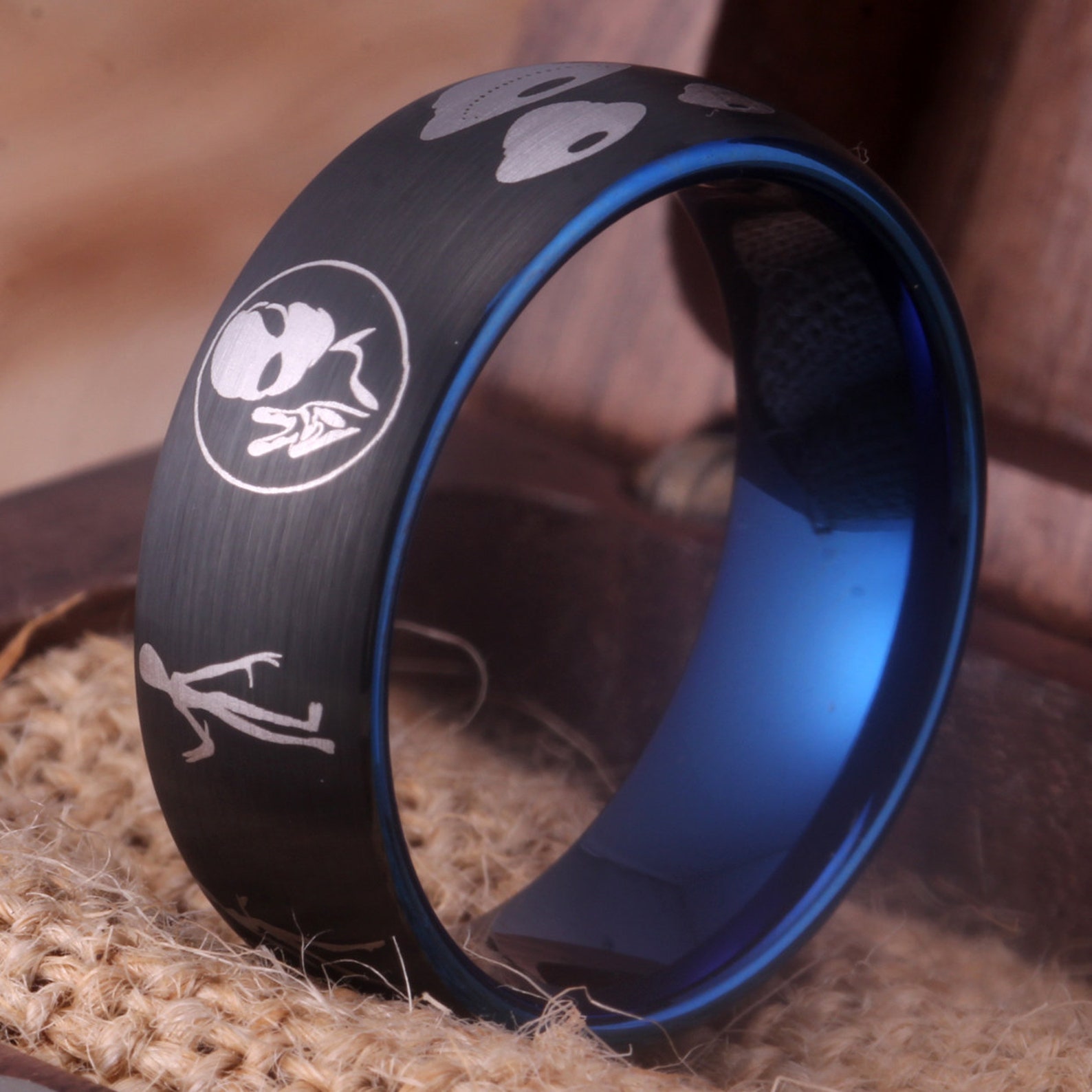 Alien Ring UFO Ship Pattern Engraved Tungsten Carbide Ring - Etsy