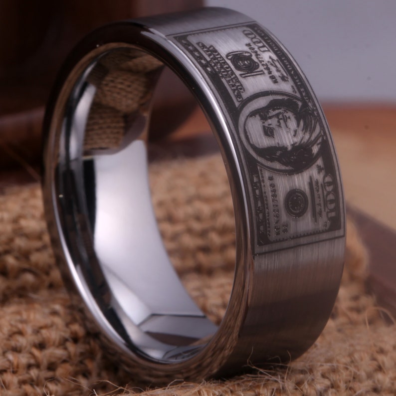 Money Ring 100 Dollar Bill Ring US Dollar Ring Laser Engraved - Etsy