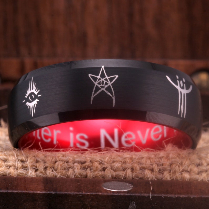 Black Ring Red Ring Blood Borne Hunter Runes Ring Black - Etsy