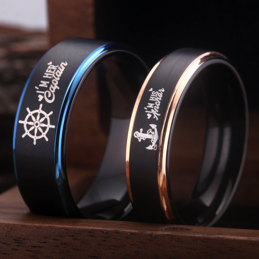 The Anchor Ring His Anchor Ring Her Captain Ring Rudder Ring Engagement ...