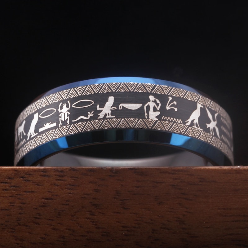 Egyptian Patterns Rings - Etsy