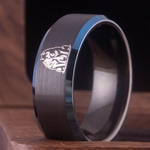 Wolf Wedding Ring Howling Wolf Wedding Band Wolves Nuzzling Ring Wolf ...