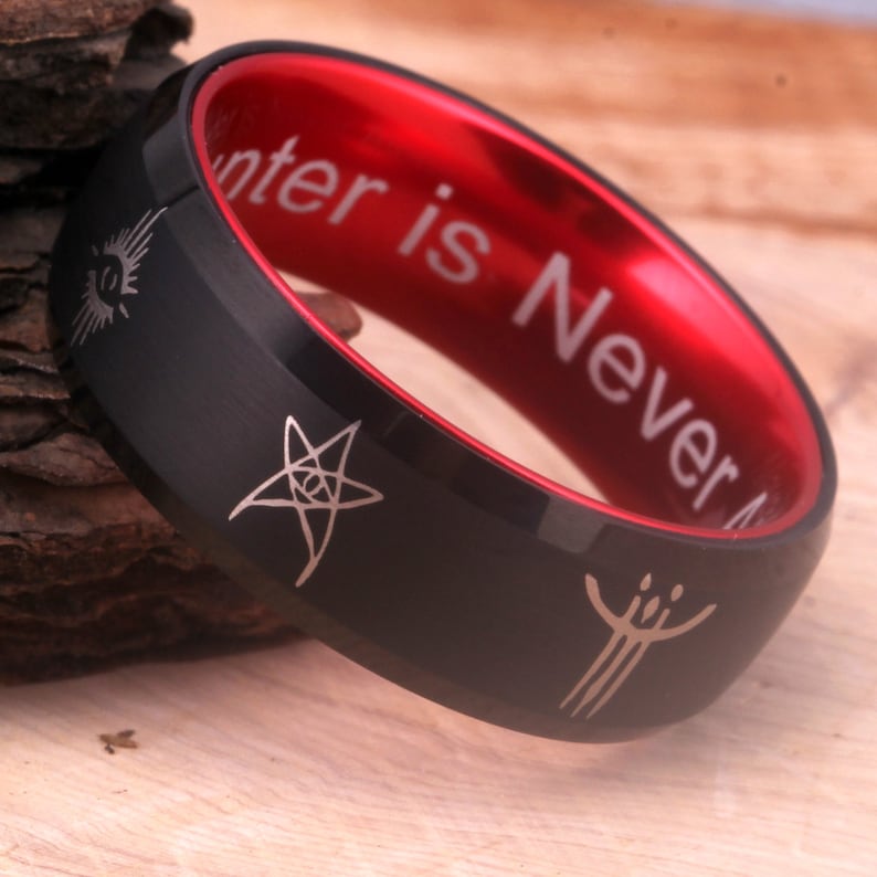 Black Ring Red Ring Blood Borne Hunter Runes Ring Black - Etsy