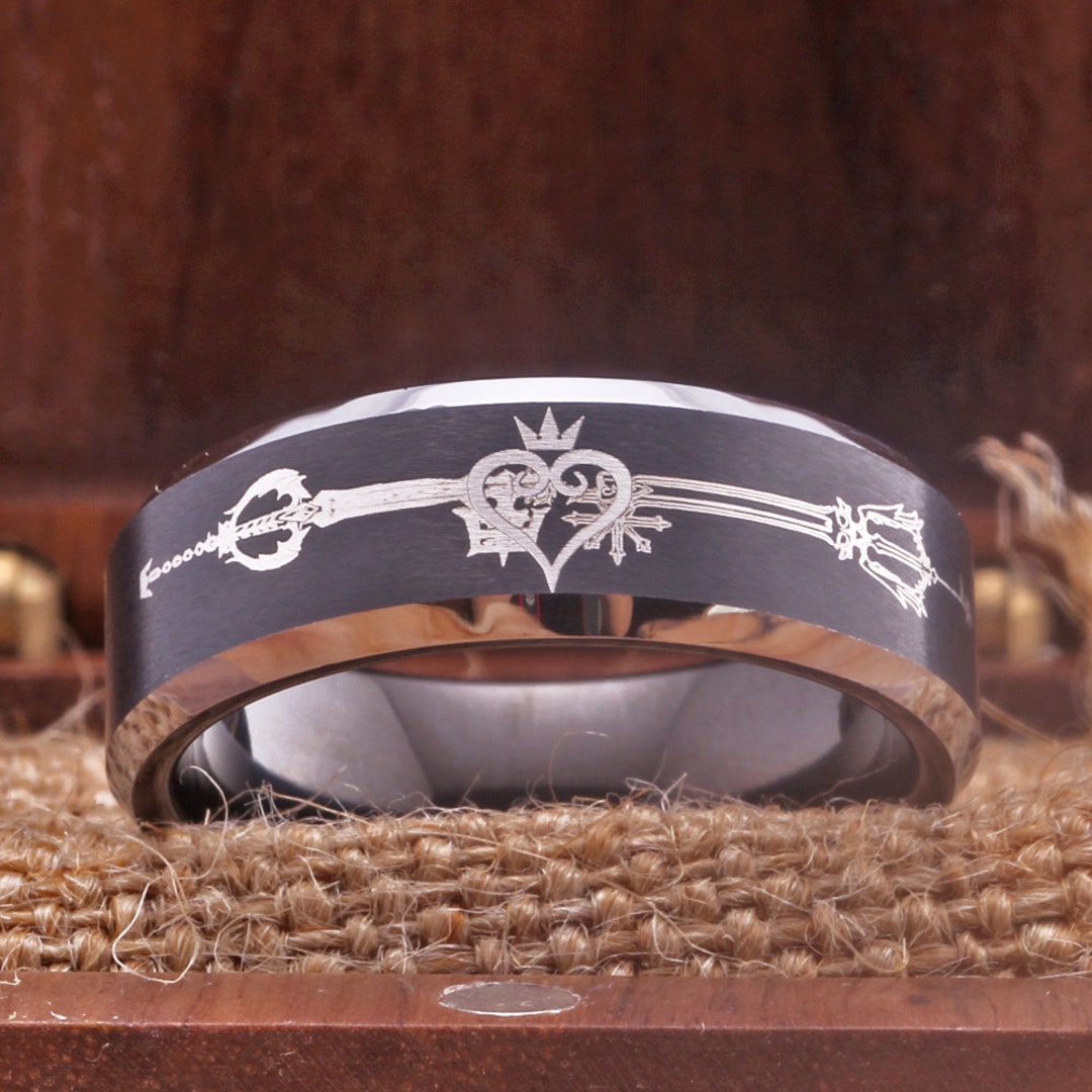 Kingdom Hearts Ring Oathkeeper Ring Oblivion Ring Black Kingdom Heart Tungsten Ring Promise ...