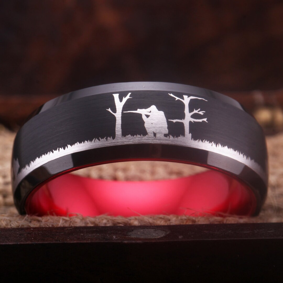 Turkey Hunting Black Wedding Ring Turkey Ring Turkey Outdoor Ring ...
