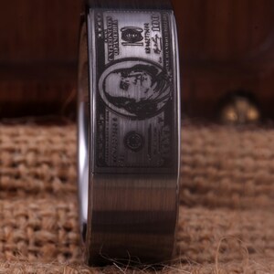 Money Ring 100 Dollar Bill Ring US Dollar Ring Laser Engraved Benjamin ...