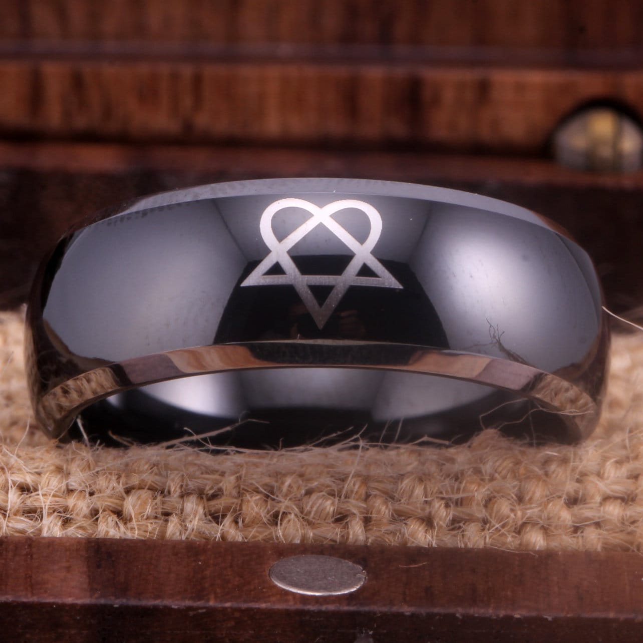 Heartagram Ring HIM Ville Valo Love Ring Heartagram Design | Etsy