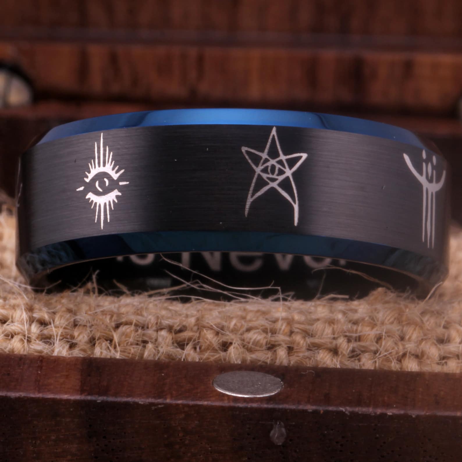 Blood Borne Hunter Runes Tungsten Ring Black Wedding Game Ring - Etsy