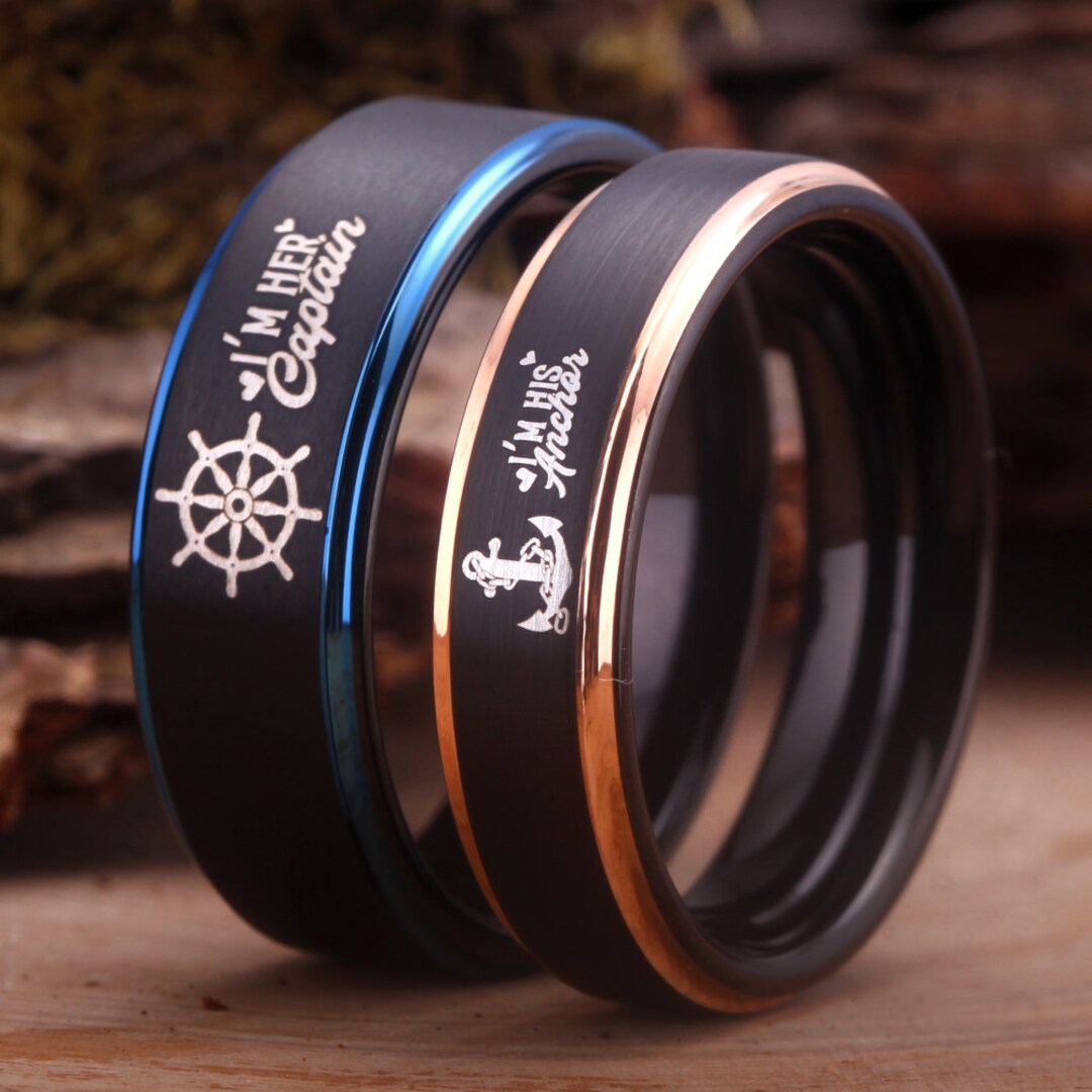 The Anchor Ring His Anchor Ring Her Captain Ring Rudder Ring Engagement ...