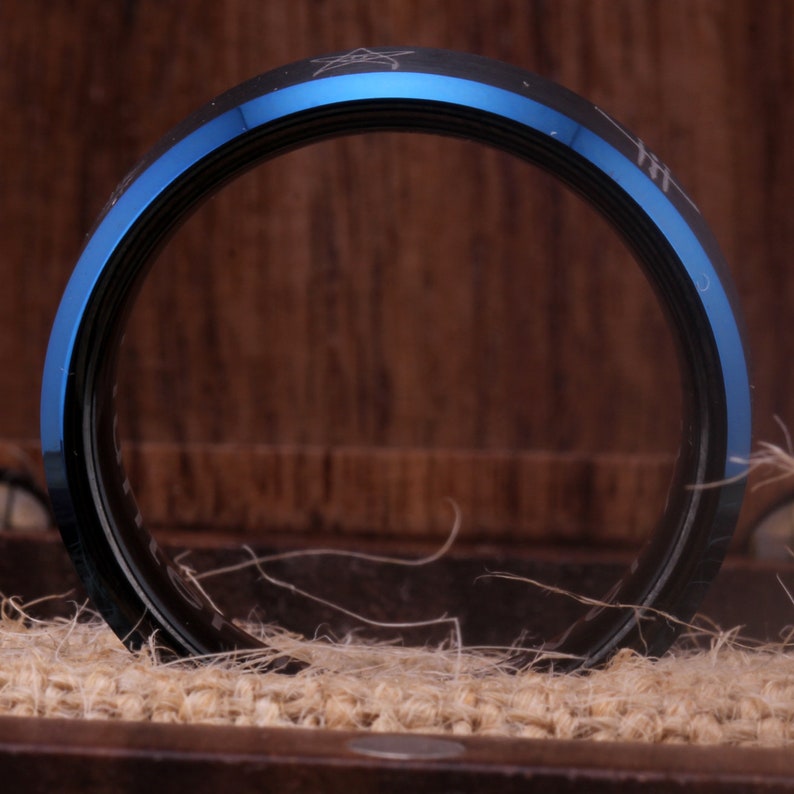 Blood Borne Hunter Runes Tungsten Ring Black Wedding Game Ring - Etsy