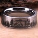 Alpha Wolf Family Engraved Silver Tungsten Wedding Ring Wolf Promise ...