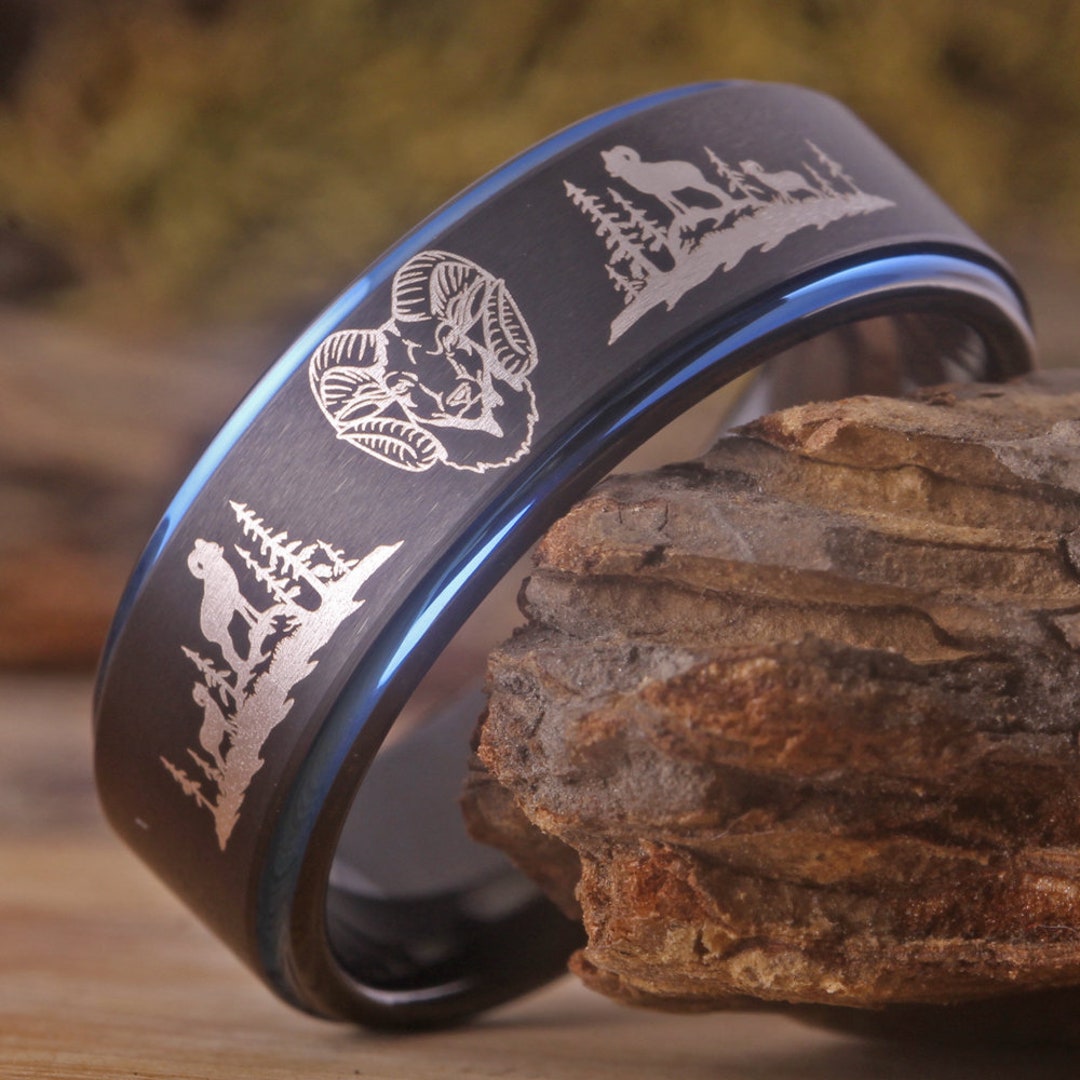 Ram Custom Personalize Laser Engrave Tungsten Wedding Band Ring Ram ...