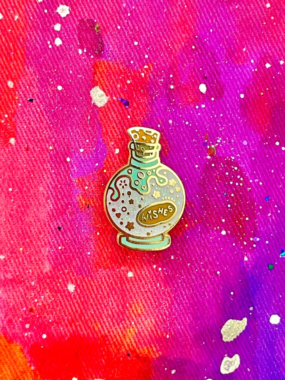 Bottled of Wishing Dust Enamel Pin | Etsy