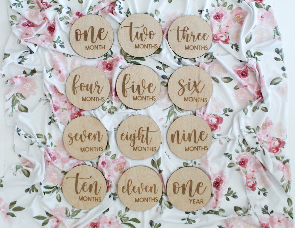 Monthly Wooden Signs Baby Wooden Signs Milestone Baby Signs - Etsy