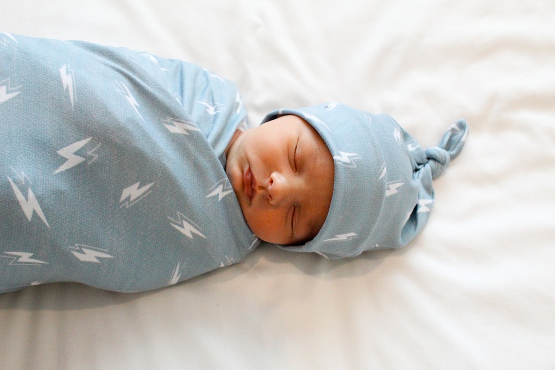 Lightning Baby Swaddle Blanket, Blue Baby Swaddle, Newborn Swaddle, Boy ...