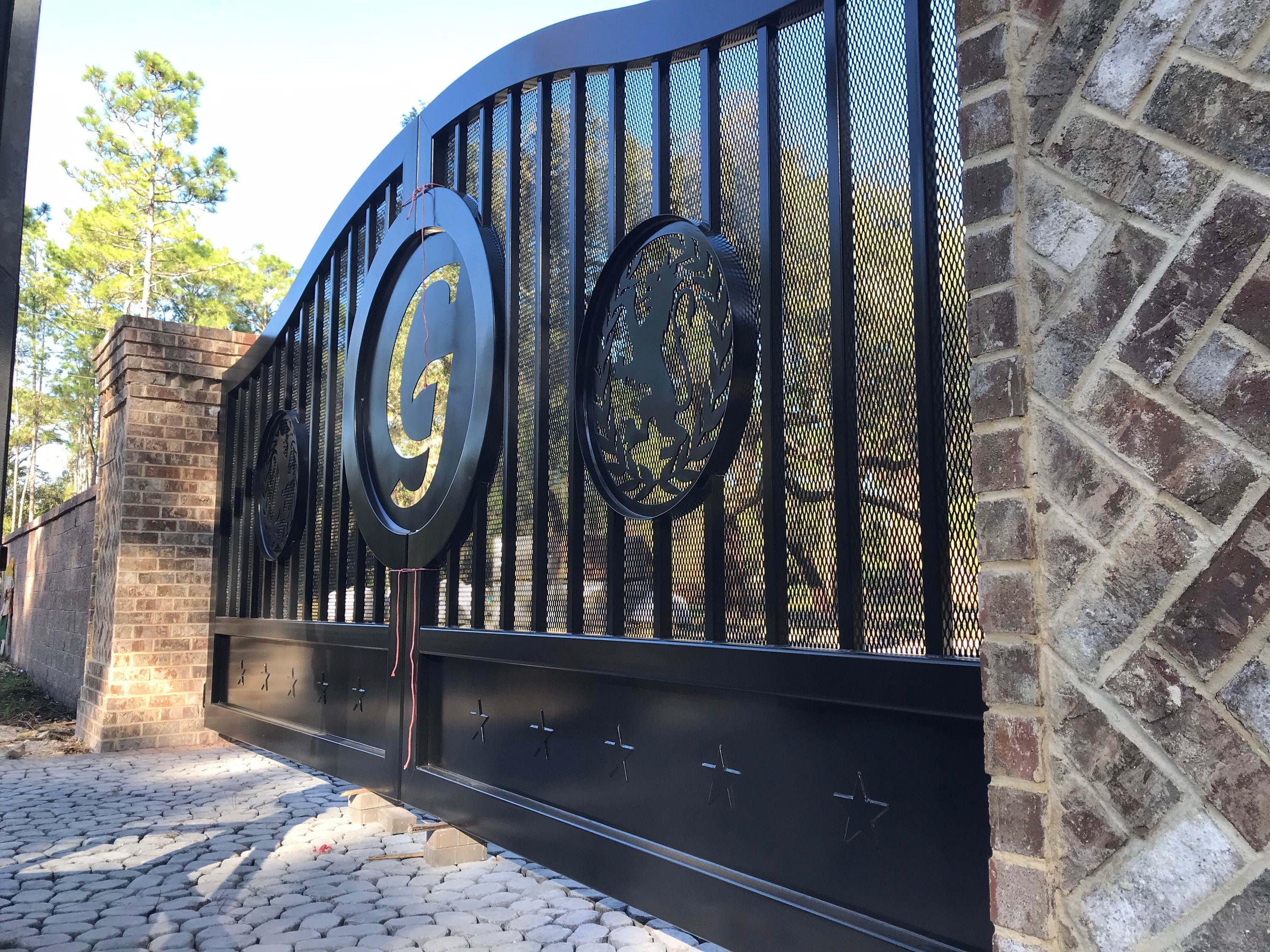 Iron Driveway Gates Design Initials
