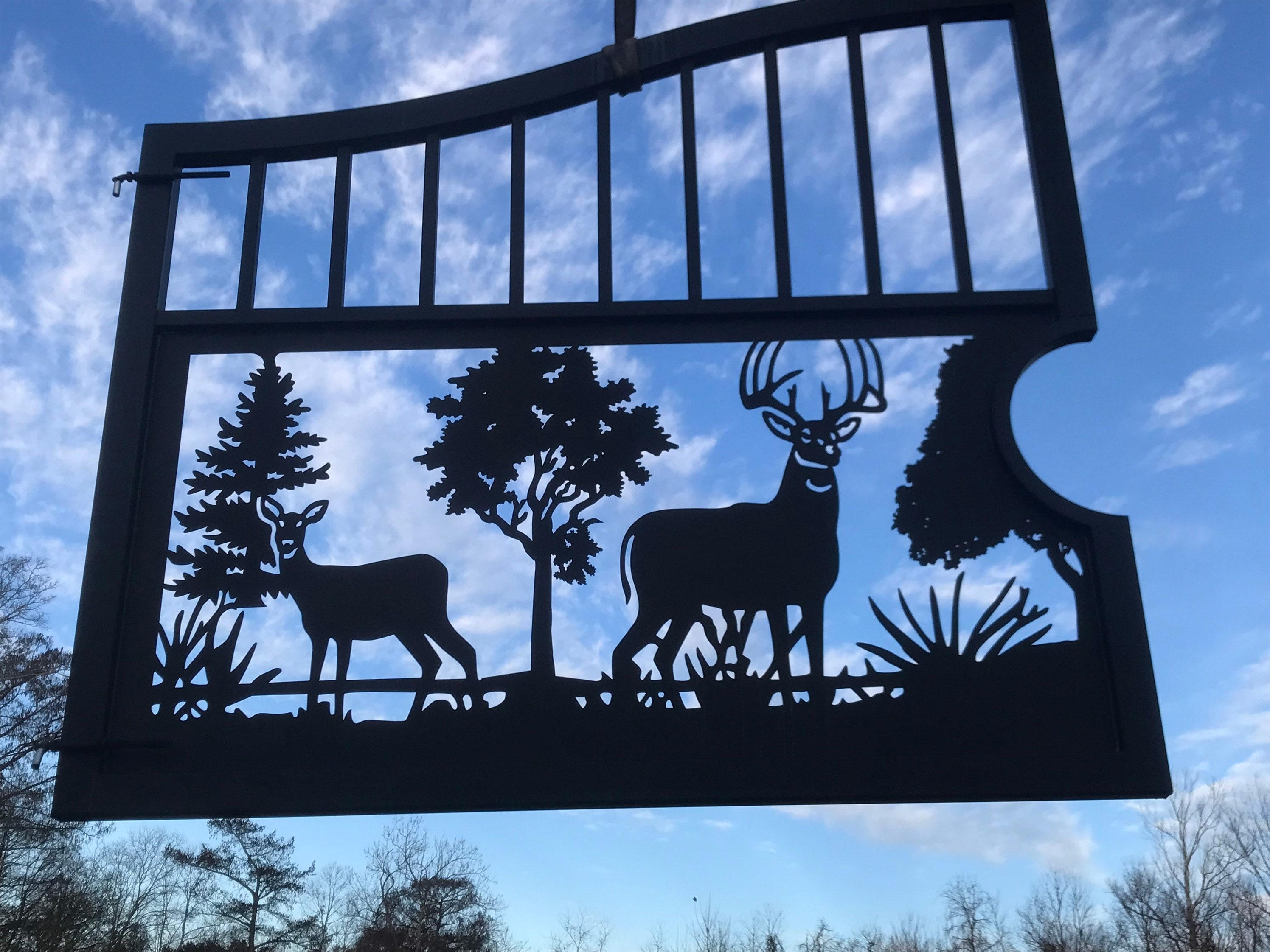 Driveway /estate Gates / Wrought Iron “the Tennessee Deer Gate” - Etsy