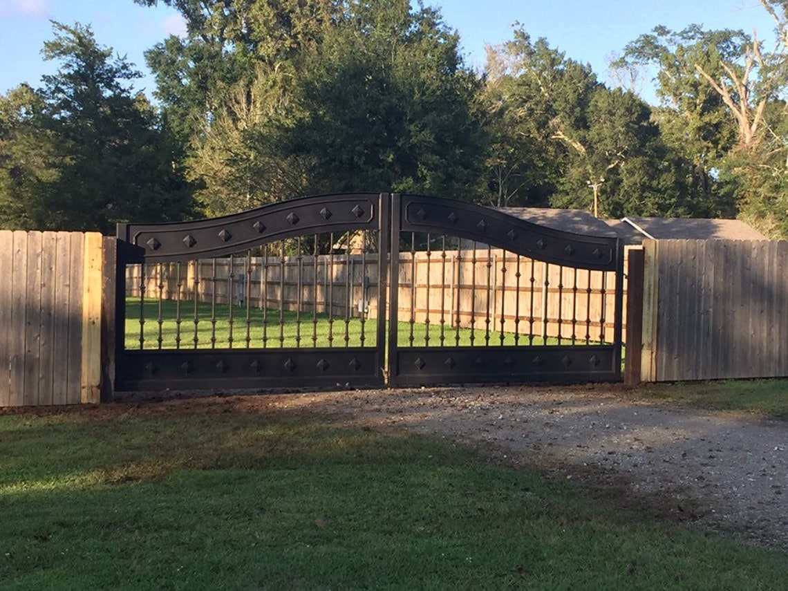 Driveway /estate Gates / Wrought Iron “the Mayeaux Gate” - Etsy