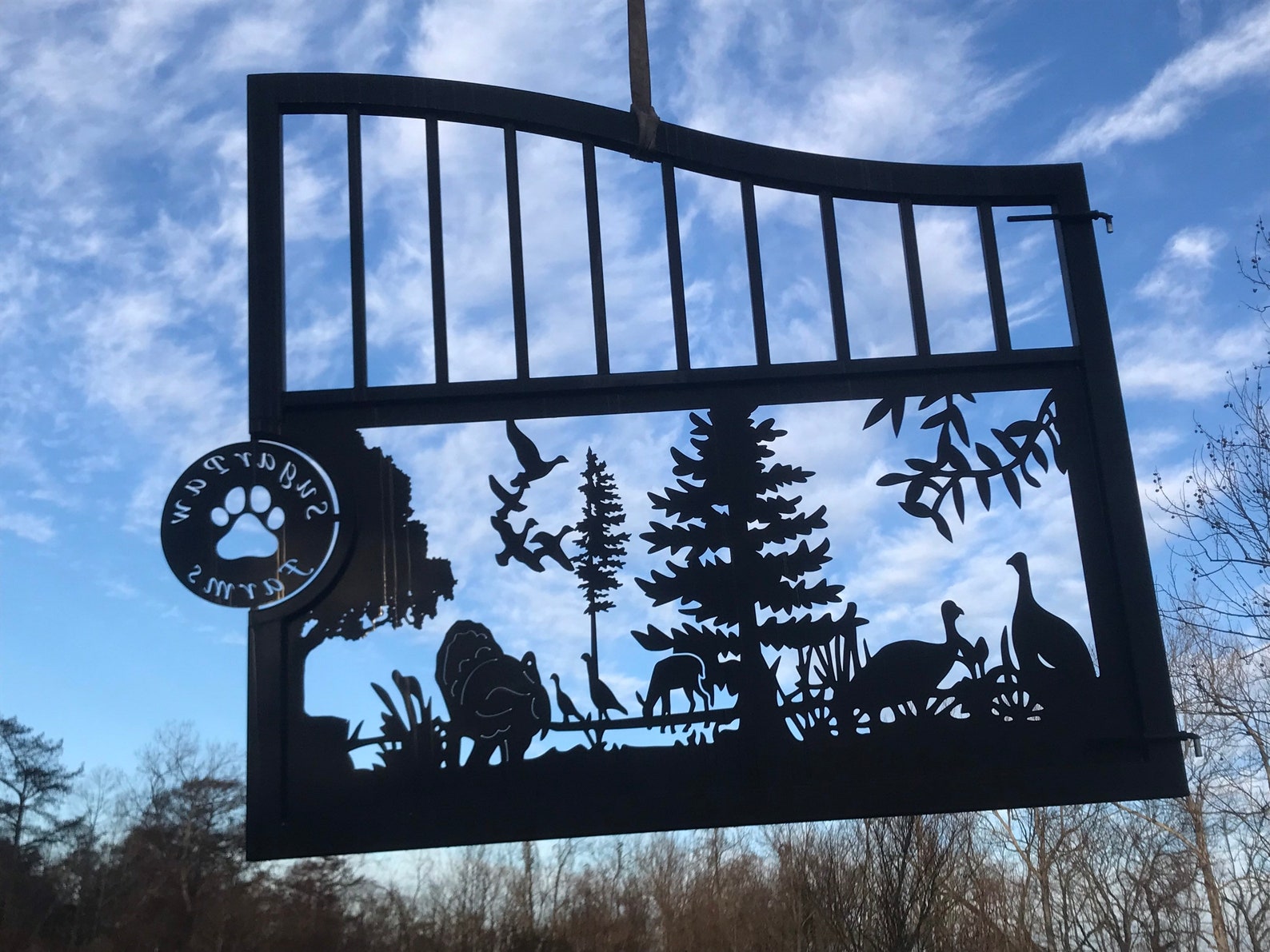 Driveway /estate Gates / Wrought Iron “the Tennessee Deer Gate” - Etsy