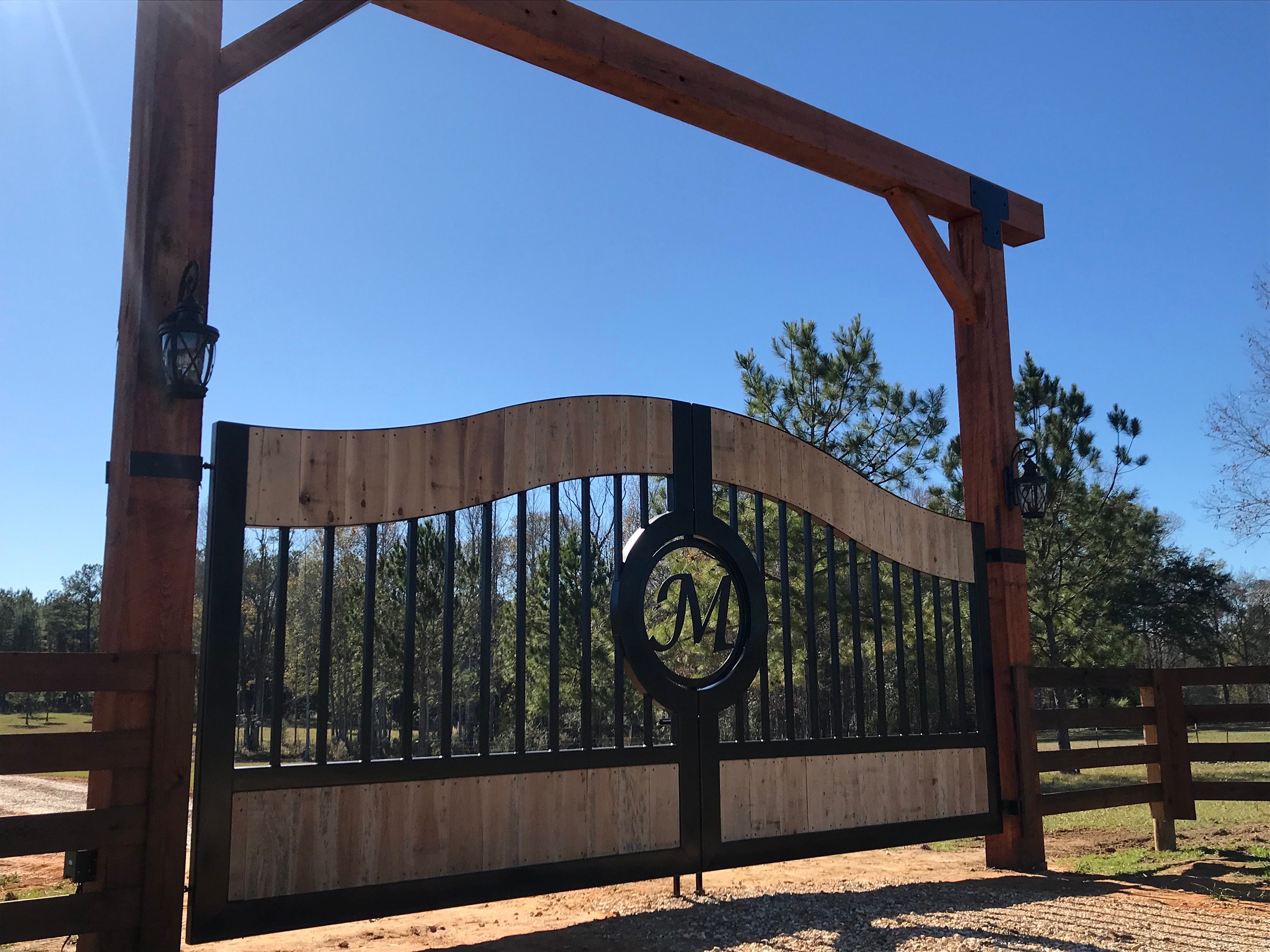 Estate/driveway/wrought Iron/ Horse Gate “the Cypress Gate” - Etsy