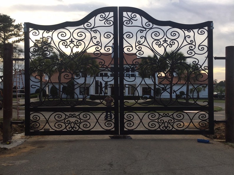 Estate/driveway/wrought Iron Gates. Scroll Gates “the Inman Gate” - Etsy