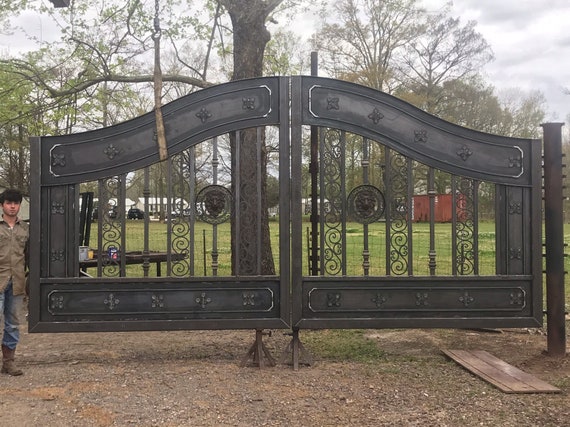 Iron Driveway Gates Guilded Monogram Wrought Iron Driveway Gate | From