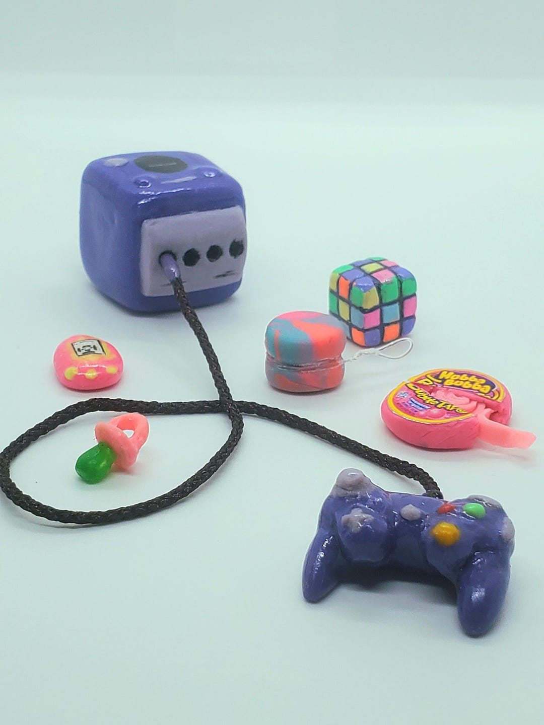 90s Nostalgia Miniature Set: Handmade Dollhouse Gamecube, Yo-yo, Rubik ...