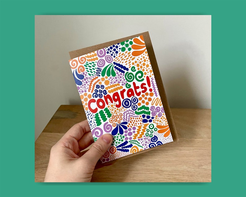 Congrats Greetings Card | Congratulations | A6 Card With Blank Inside ...